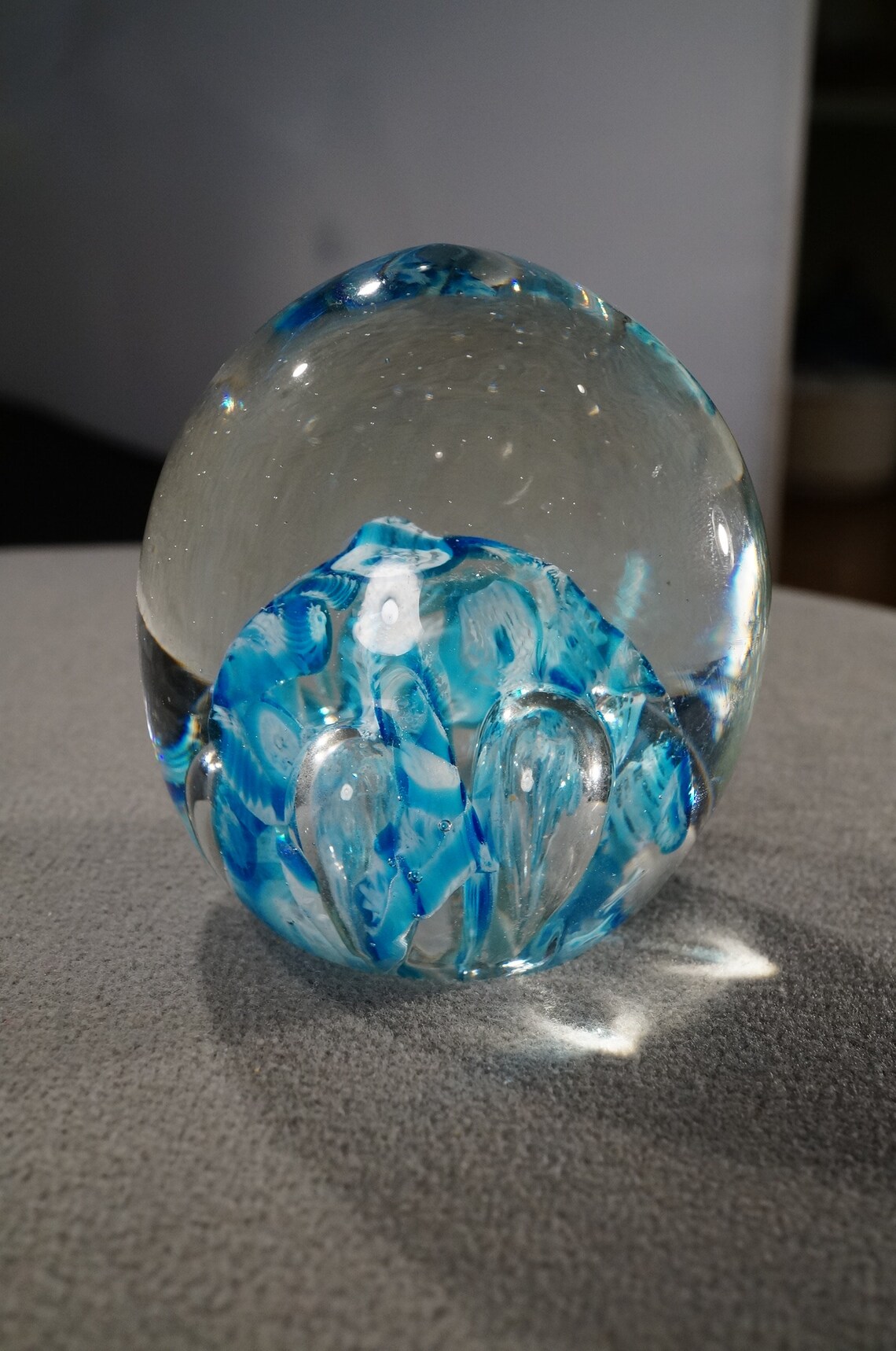 Vintage Japan Art Glass Venetian Murano Millefiori Paperweight Table ...