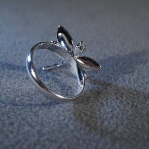 Vintage Sterling Silver Multi Round White Topaz Dragon Fly Bug Style ...