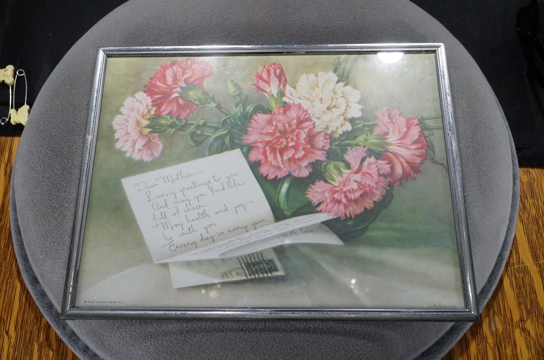 Antique Vintage Rectangle Poem Verse Framed Pru Lesco Company ...