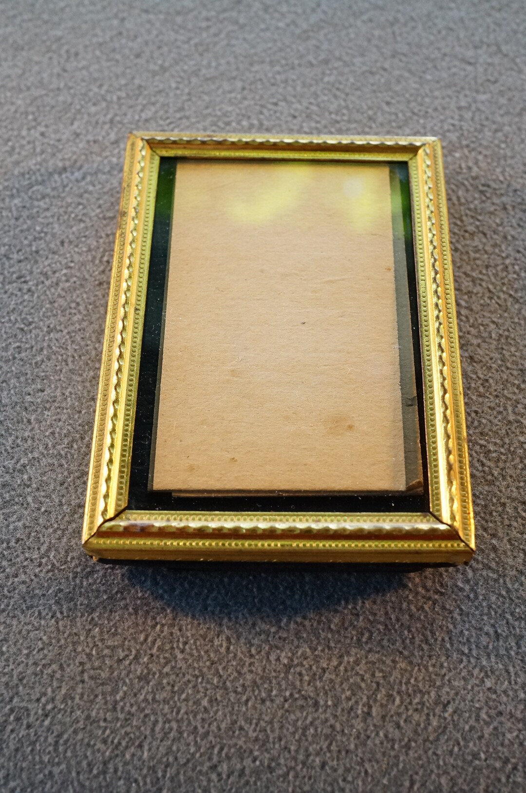 Antique Vintage Rectangle Picture Frame Yellow Gold Tone Raised Relief ...