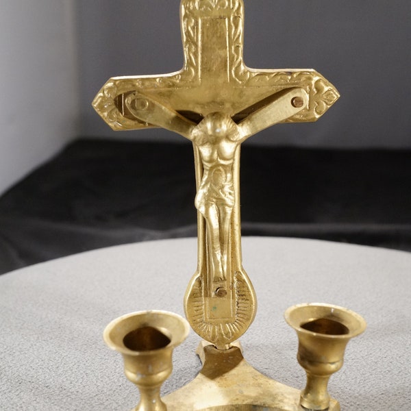 Altar Crucifix and Candle Holder - Etsy