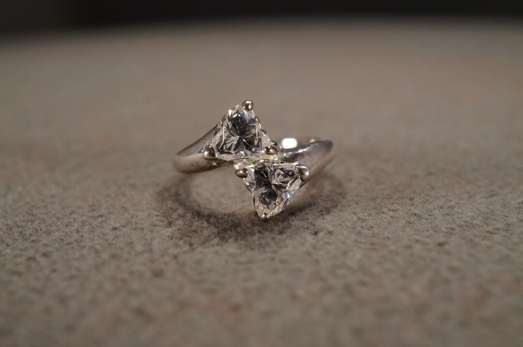 Vintage Wedding Band Stacker Design Ring Sterling Silver 2 Trillion ...
