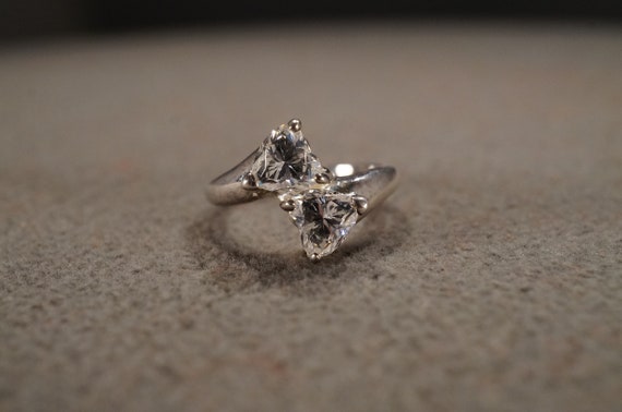 Vintage Wedding Band Stacker Design Ring Sterling Sil… - Gem