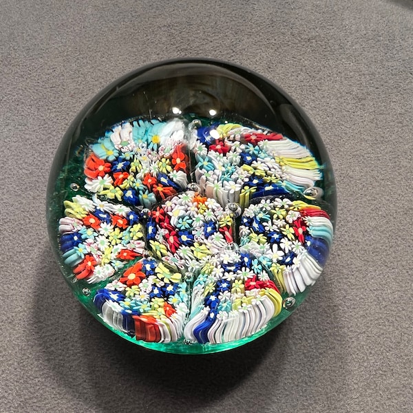 Murano Millefiori Glass Paperweight - Etsy