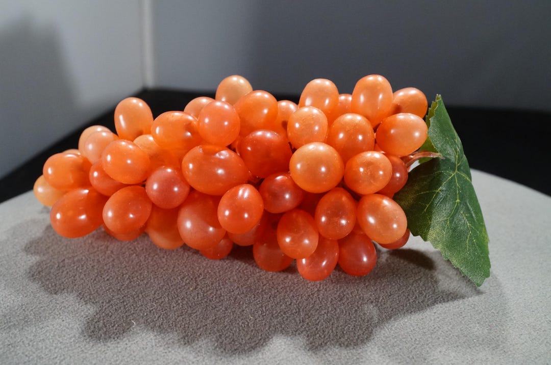 Antique Vintage Artificial Grape Cluster Bunch Decorative Rubber Grapes ...