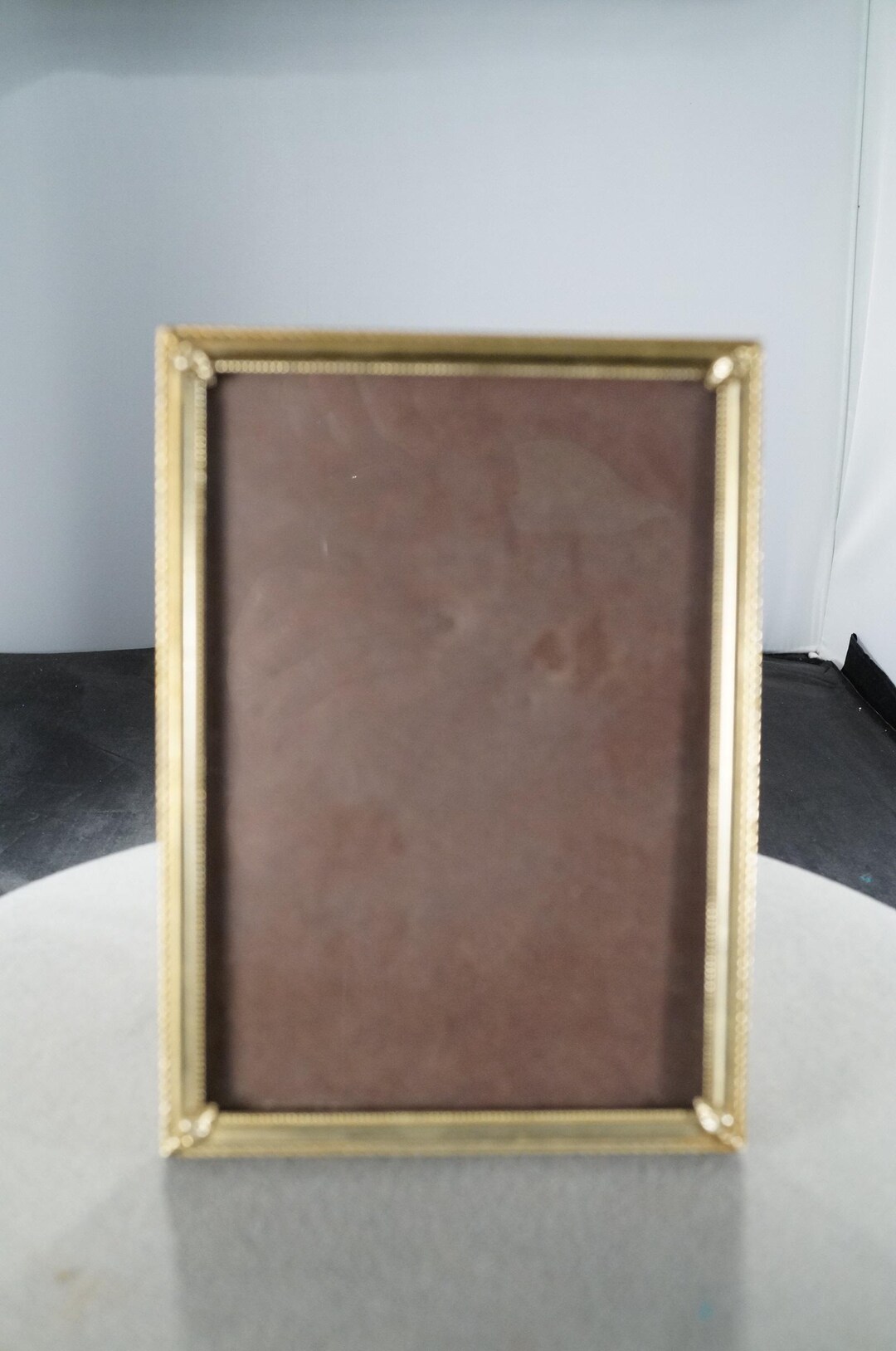 Antique Vintage Yellow Gold Tone Metal Picture Frame Etched Scrolled ...