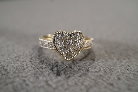 Vintage Sterling Silver Yellow Gold Overlay Band Ring 36 Round | Etsy