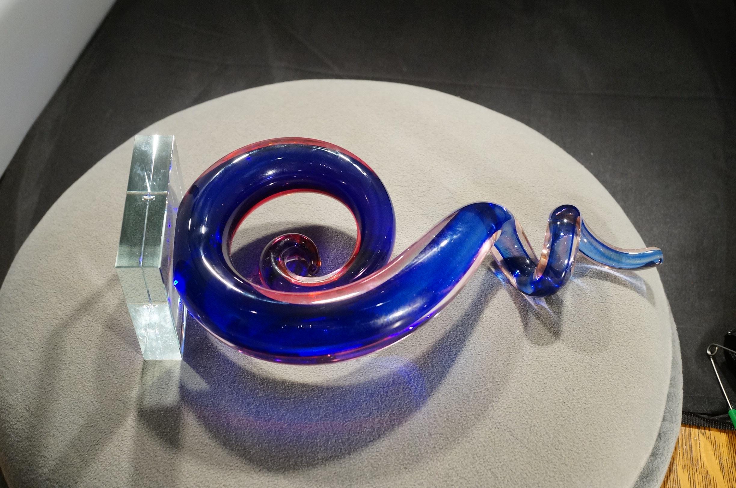 Vintage Italian Abstract Murano Venetian Art Glass Sculpture Swirled ...