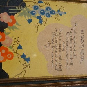 Antique Vintage Rectangle Poem Verse Framed Print Titled Always Near ...