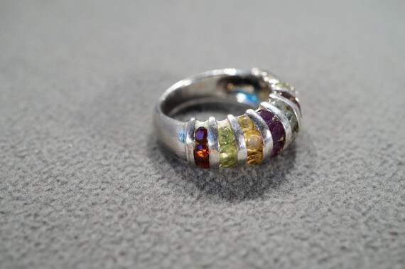 Vintage Wedding Band Stacker Design Ring Sterling Sil… - Gem