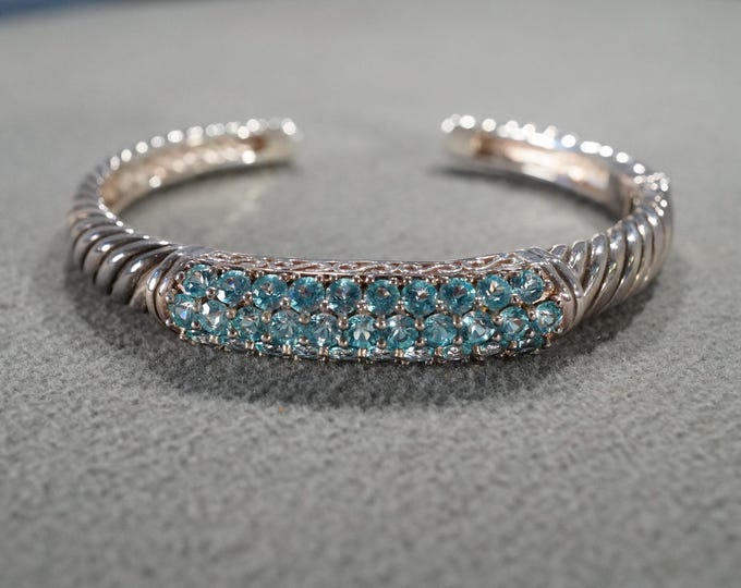 Vintage Cuff Bangle Design Bracelet Sterling Silver Multi Round Prong ...
