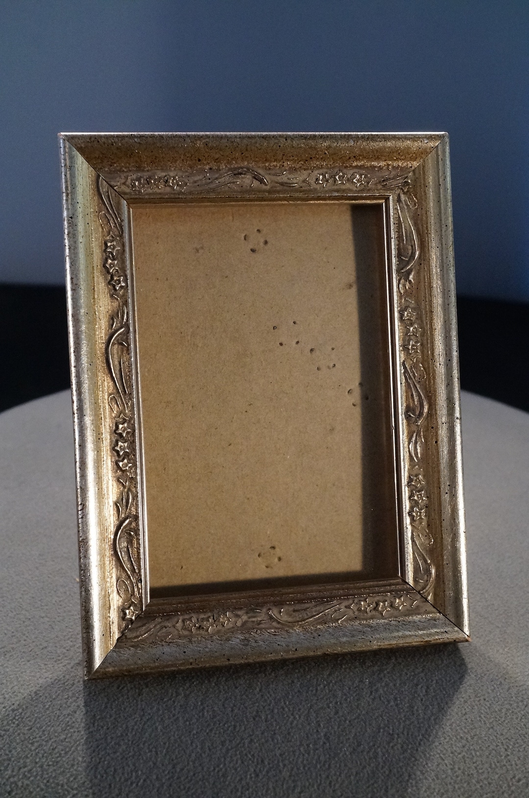 Antique Vintage Rectangle Picture Frame Silver Tone Raised Relief ...