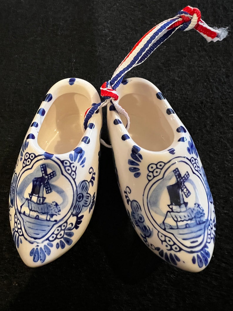 Vintage Porcelain China Delft Blue Holland Shoes Clogs Dutch - Etsy