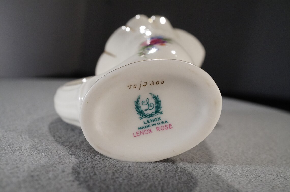 Vintage Lenox Cornucopia Design Flower China Porcelain Vase Center ...