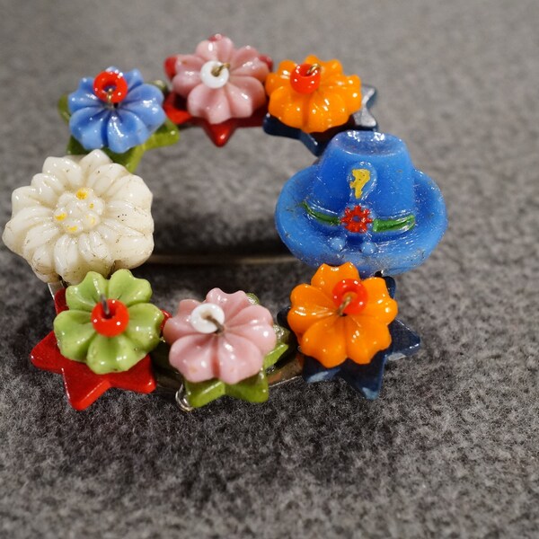 Bakelite Flower Pin - Etsy