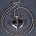 Vintage Sterling Silver Enamel Artist Large Heart Pendant Charm ...