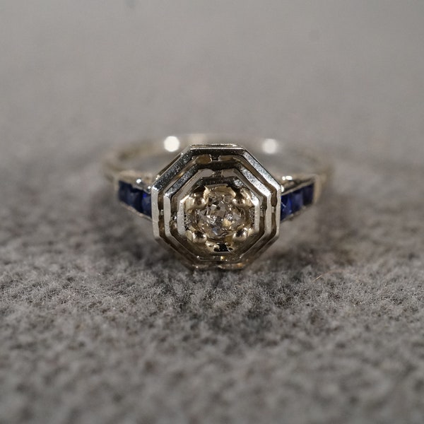 Inset Diamond Engagement Ring - Etsy