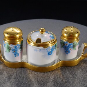 Vintage Japan Nippon Style Porcelain 5 Piece Salt Pepper Shakers Lidded ...