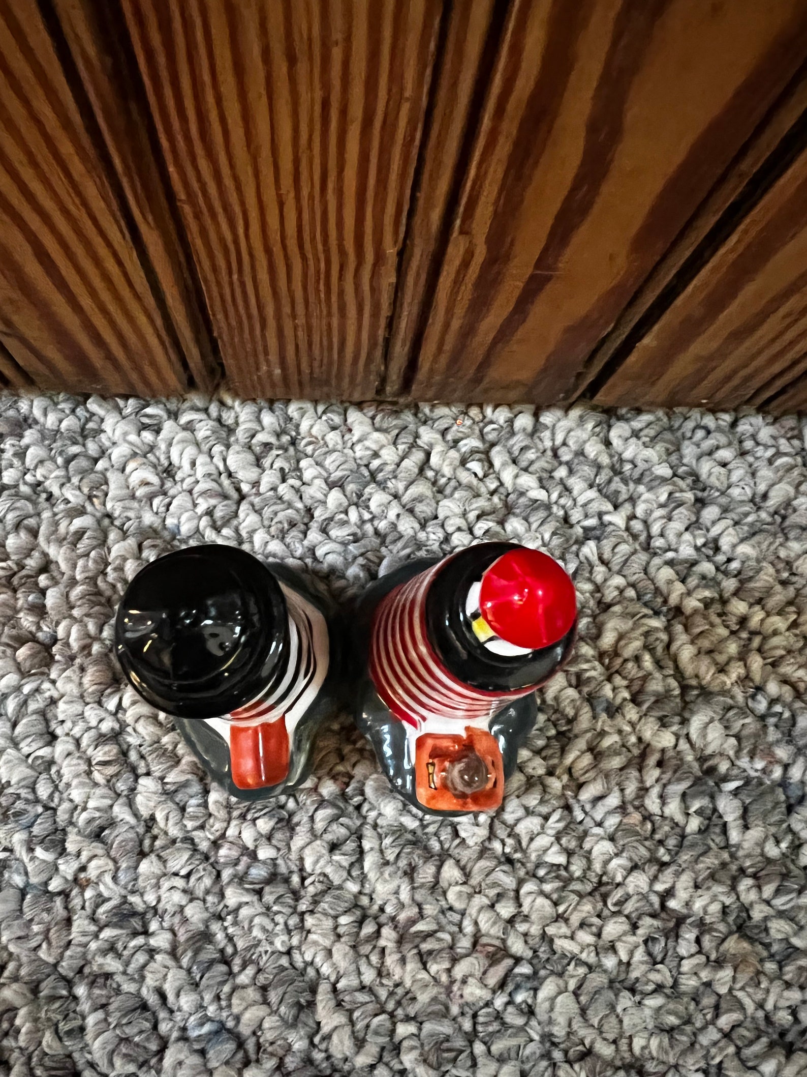 Vintage Label China Glazed Pottery Ceramic Salt Pepper Shakers - Etsy