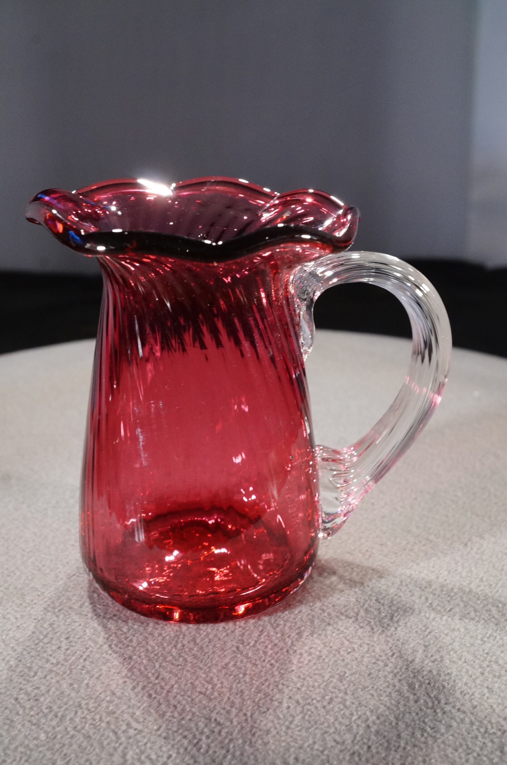 Vintage Pilgrim Glass Set 3 Cranberry Art Glass Vase Basket | Etsy