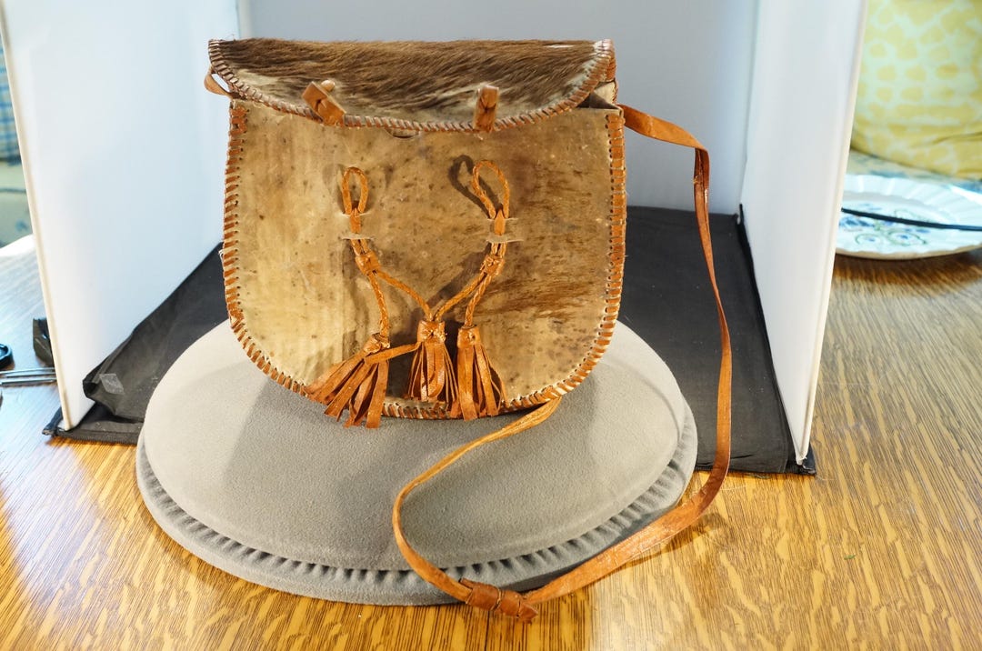 Antique Vintage 1950 Pony Hair Leather Purse Handbag Crossbody Shoulder ...