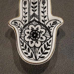 Vintage Palmistry Hamsa Hand God Hand of Fatima Porcelain China Jewelry ...