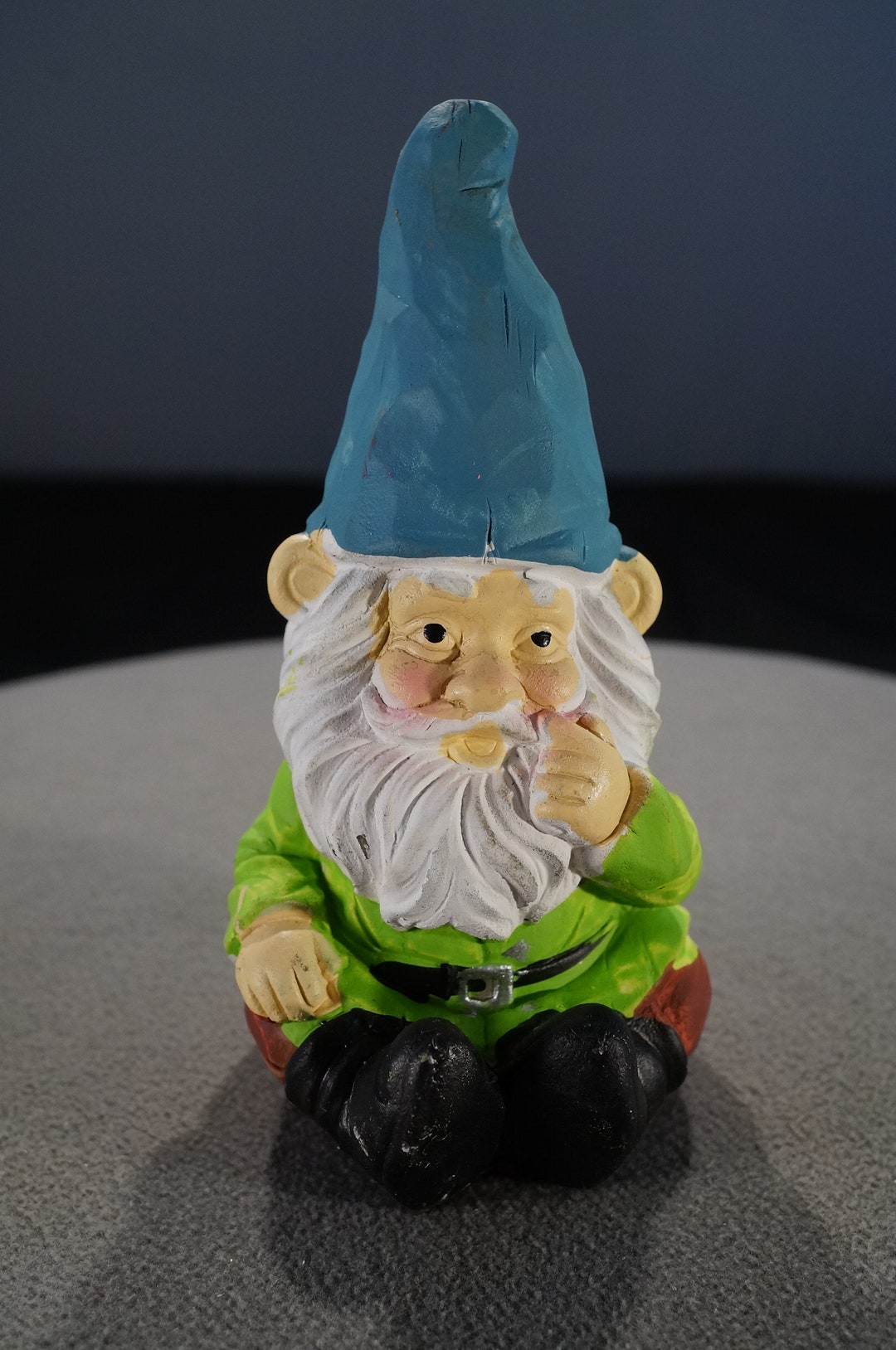 Vintage Garden Gnome Statue Fairy Garden Gnome Figurine Detailed Raised ...