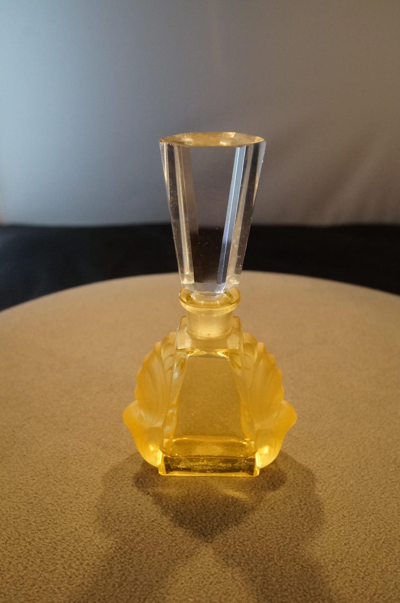 Antique Vintage Perfume Bottle Dauber Stopper Faceted Art Glass Crystal ...