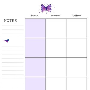 Purple Undated Monthly Layout / Month Notes / Calendar Template With ...