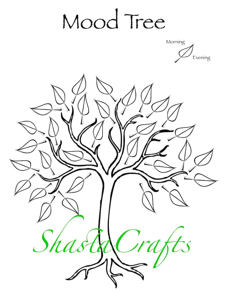 Mood Tree / Nature Mood Tracker / AM/PM Mood Tracker / Bullet Journal ...