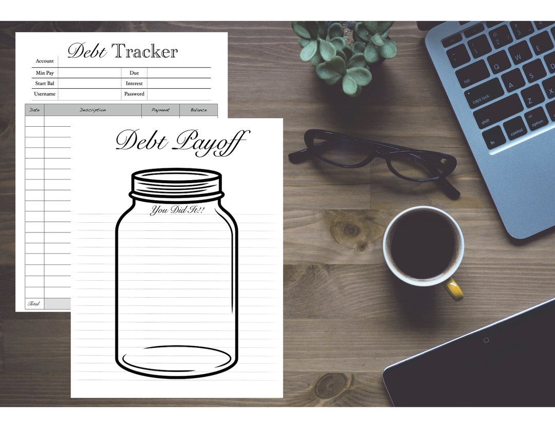Mason Jar Debt Payoff Chart: Printable Planner Insert (PDF) - Etsy