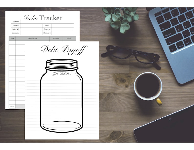 Mason Jar Debt Payoff Chart: Printable Planner Insert (PDF) - Etsy