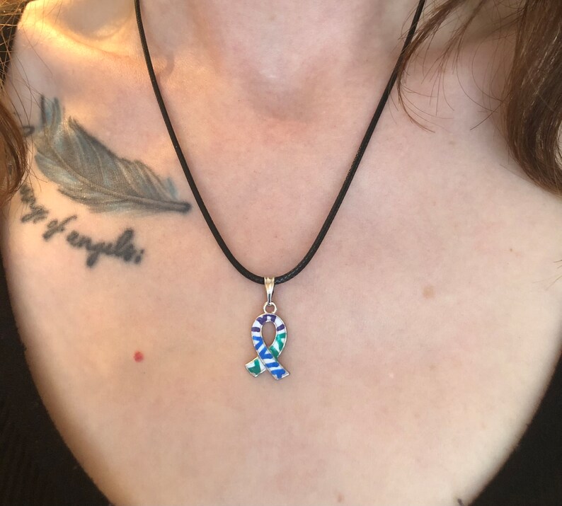 DONATION Rare Illness Syngap1 Awareness Ribbon Black Cord NECKLACE ...