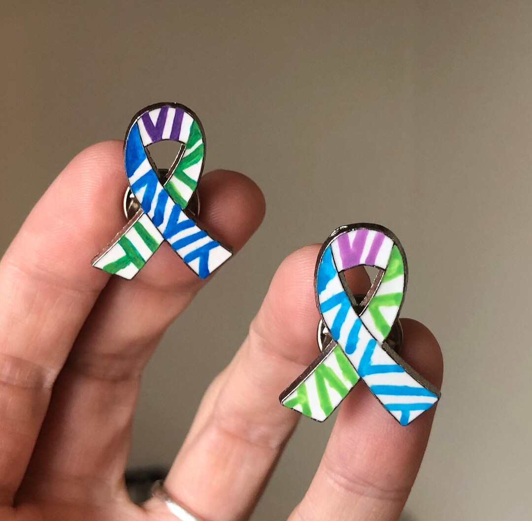 Rare Illness Syngap1 Awareness Ribbon PIN Zebra Epilepsy Autism ...