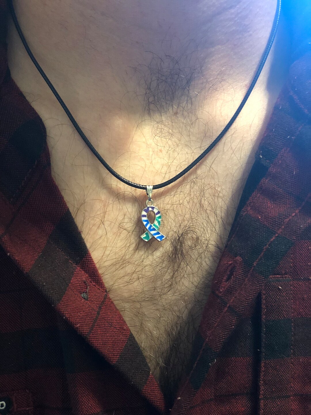 DONATION Rare Illness Syngap1 Awareness Ribbon Black Cord NECKLACE ...