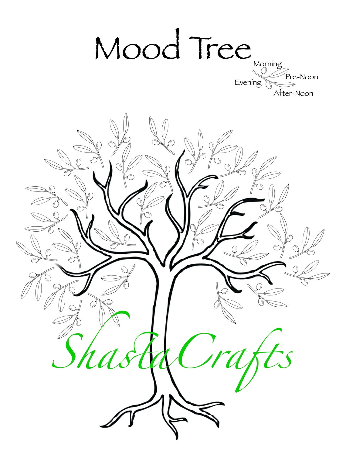 Mood Tree / Nature Mood Tracker / AM/PM Mood Tracker / Bullet Journal ...