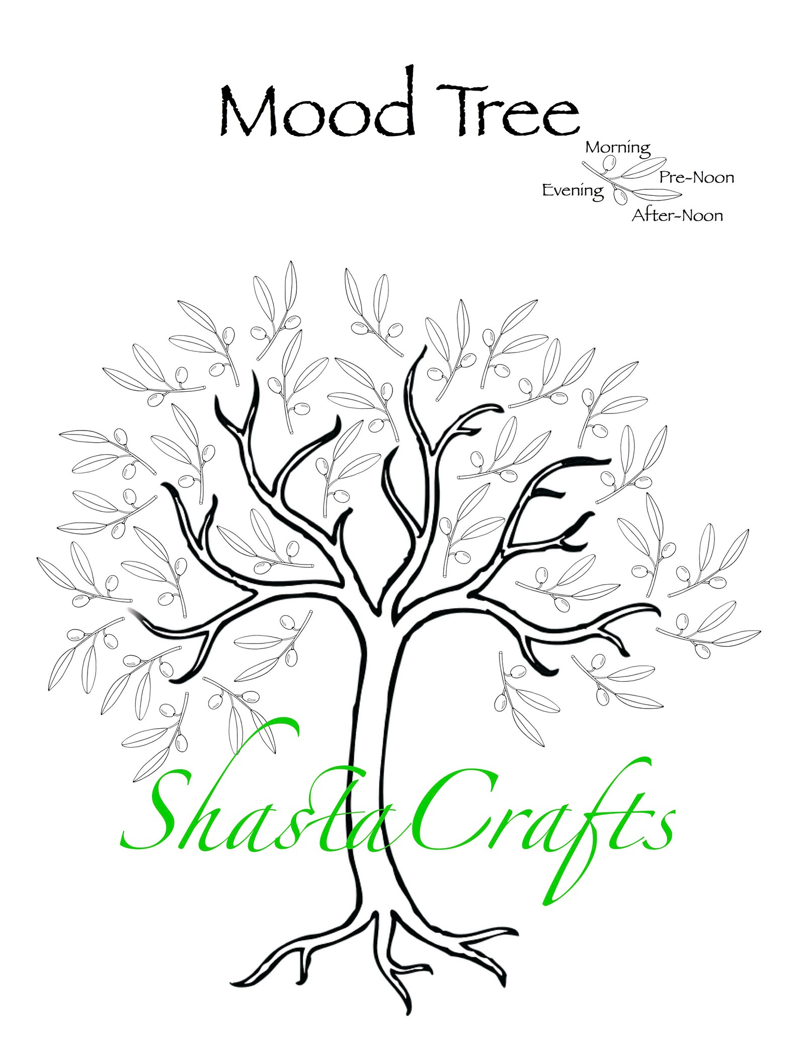 Mood Tree / Nature Mood Tracker / AM/PM Mood Tracker / Bullet Journal ...