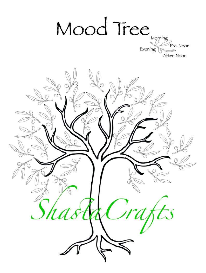 Mood Tree / Nature Mood Tracker / AM/PM Mood Tracker / Bullet Journal ...
