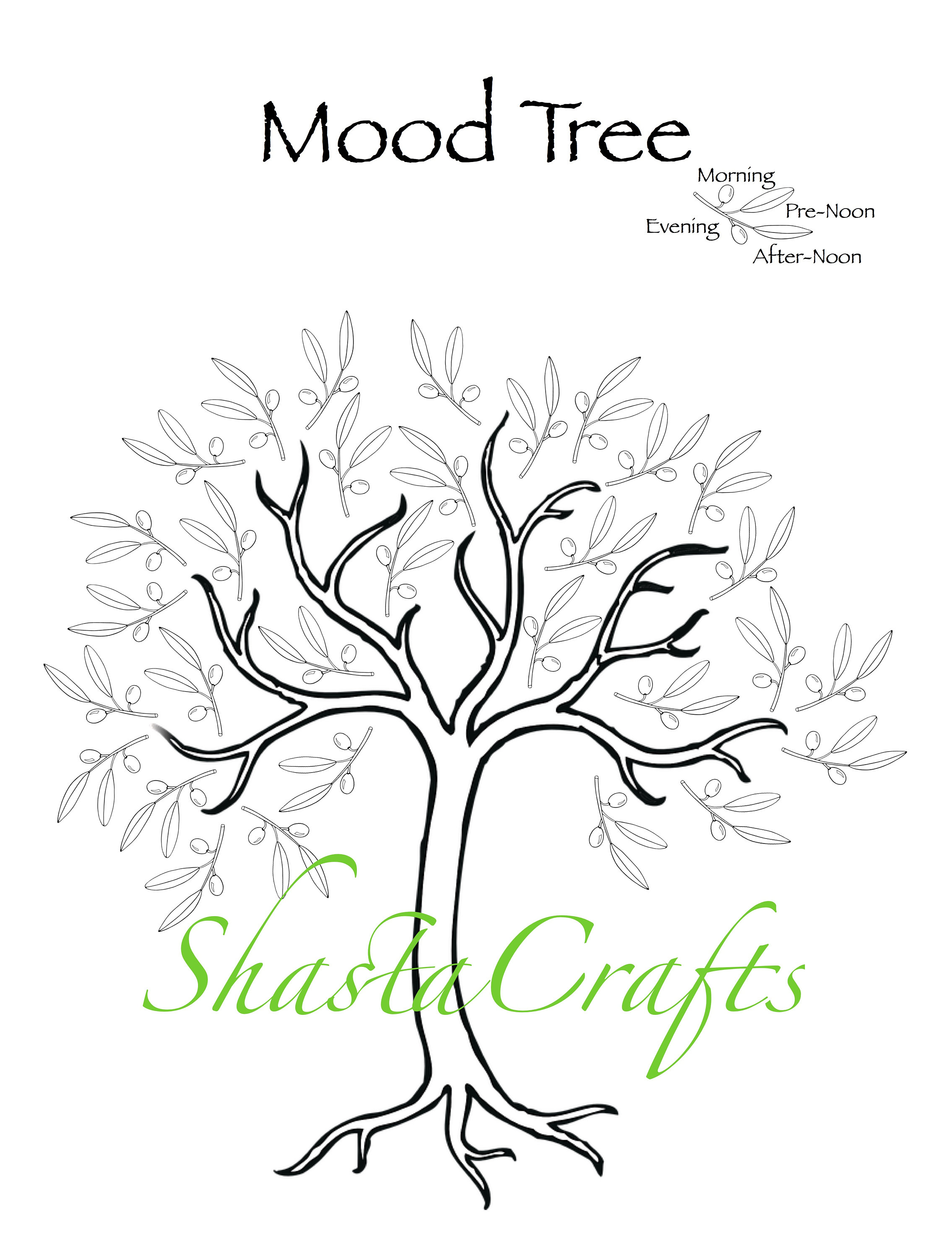 Mood Tree / Nature Mood Tracker / AM/PM Mood Tracker / Bullet Journal ...