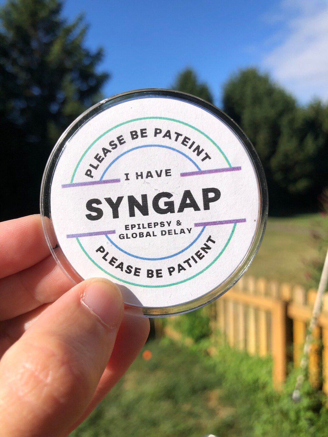 Please Be Patient Pinback Button Badge: I Have Syngap / Epilepsy ...