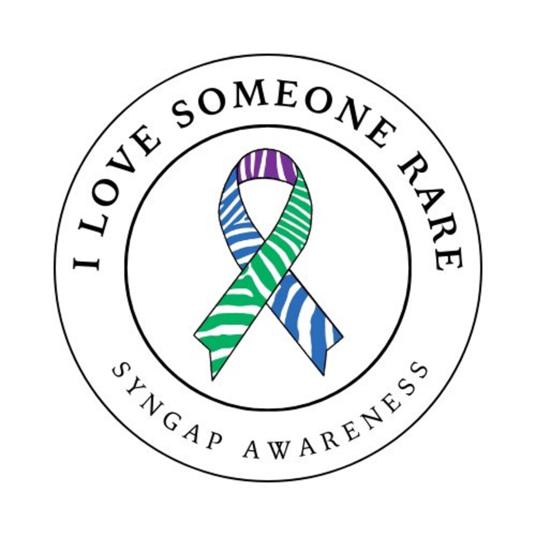 SRF DONATION I Love Someone Rare Syngap Zebra Awareness Ribbon Pinback ...