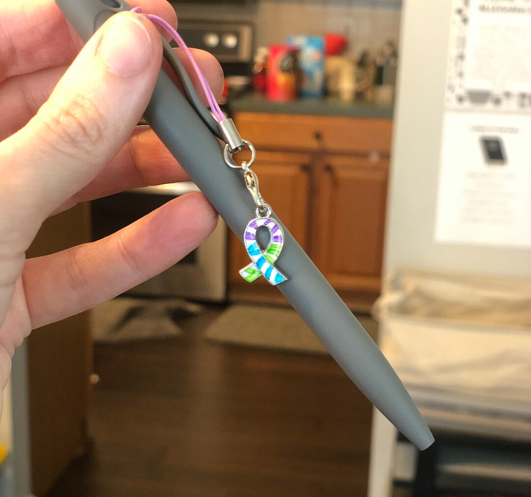 SRF DONATION Rare Illness Syngap1 Awareness Ribbon Charm & PEN Zebra ...