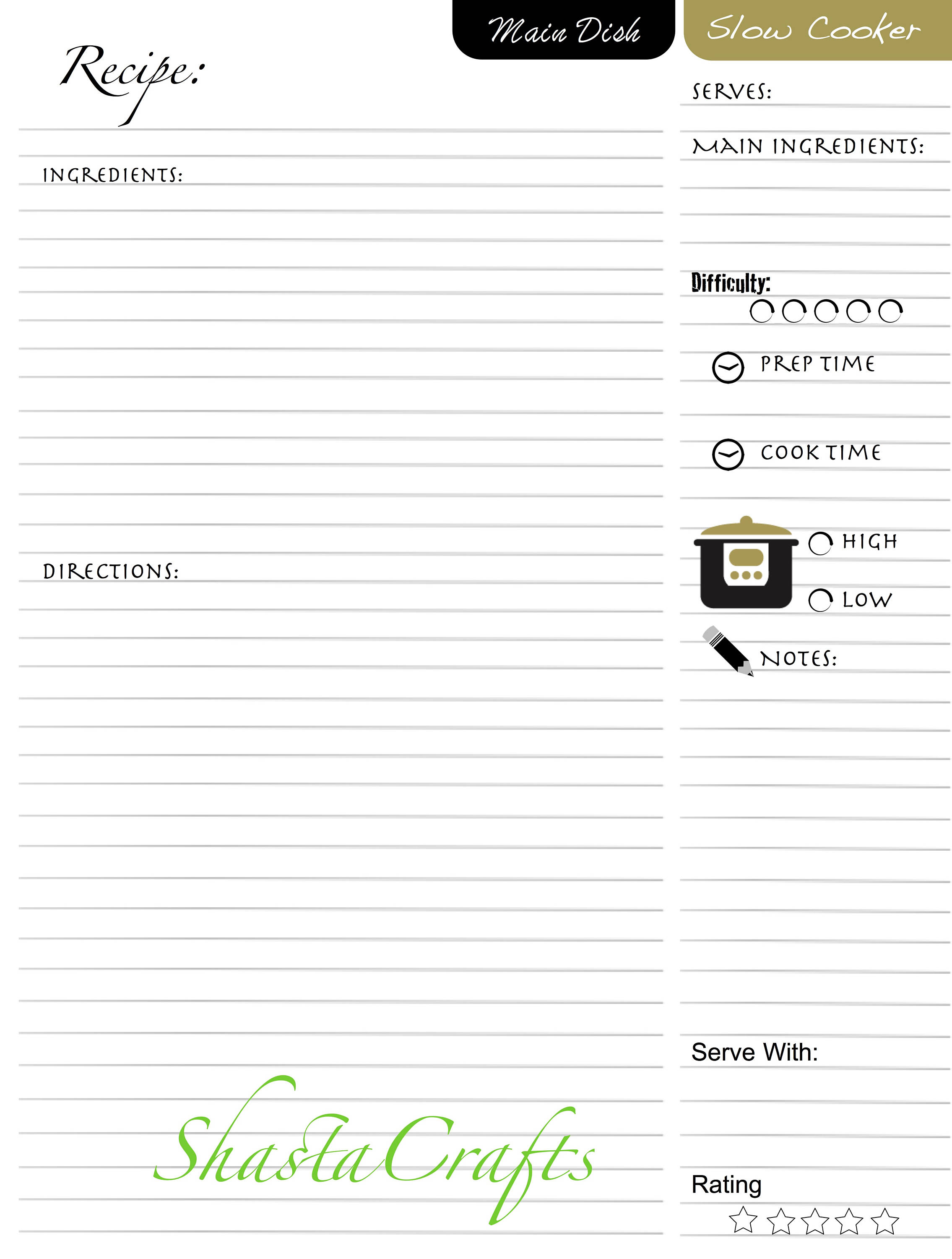 Color Coded Cook Book / Recipe Book / Journal / Recipe Pages / Meal ...