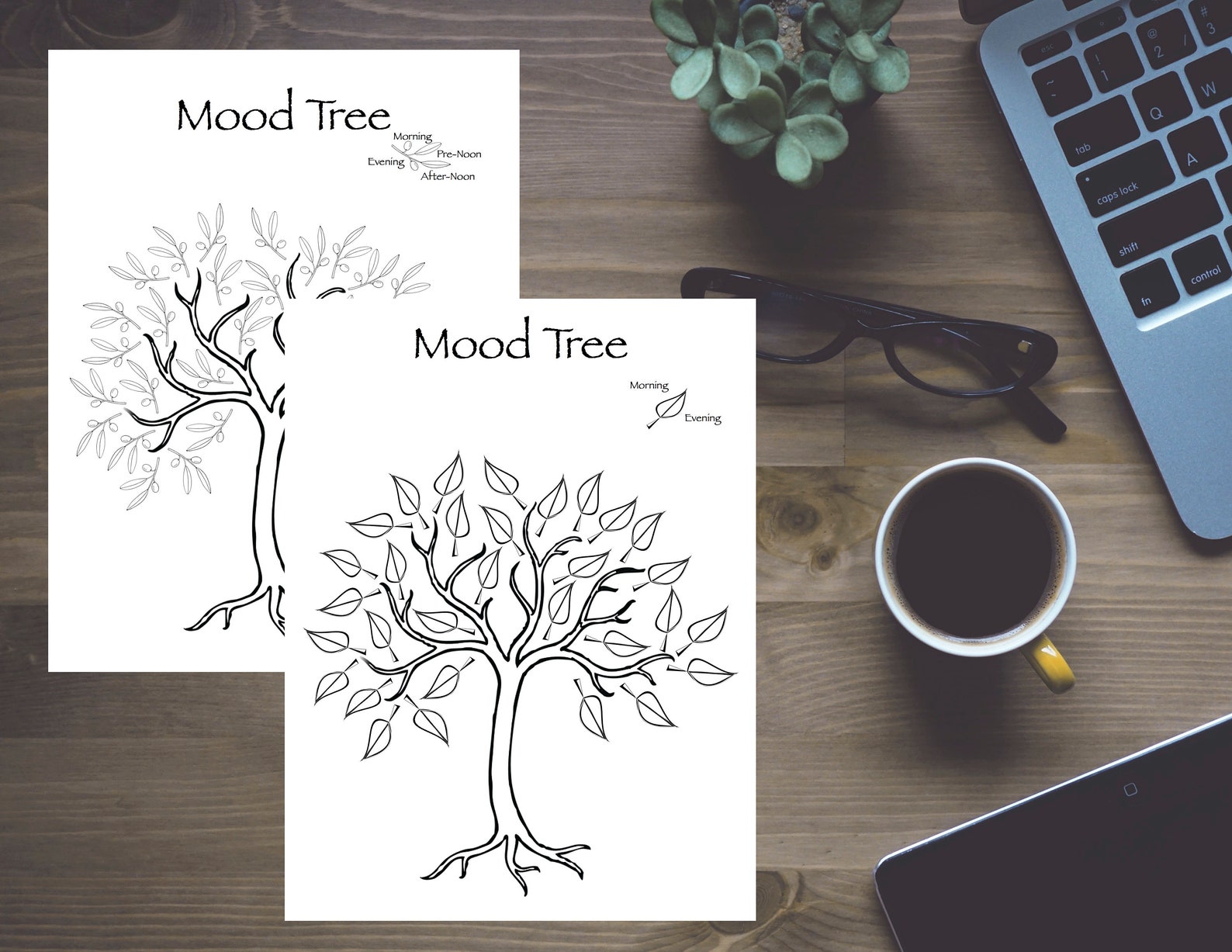 Mood Tree / Nature Mood Tracker / AM/PM Mood Tracker / Bullet Journal ...