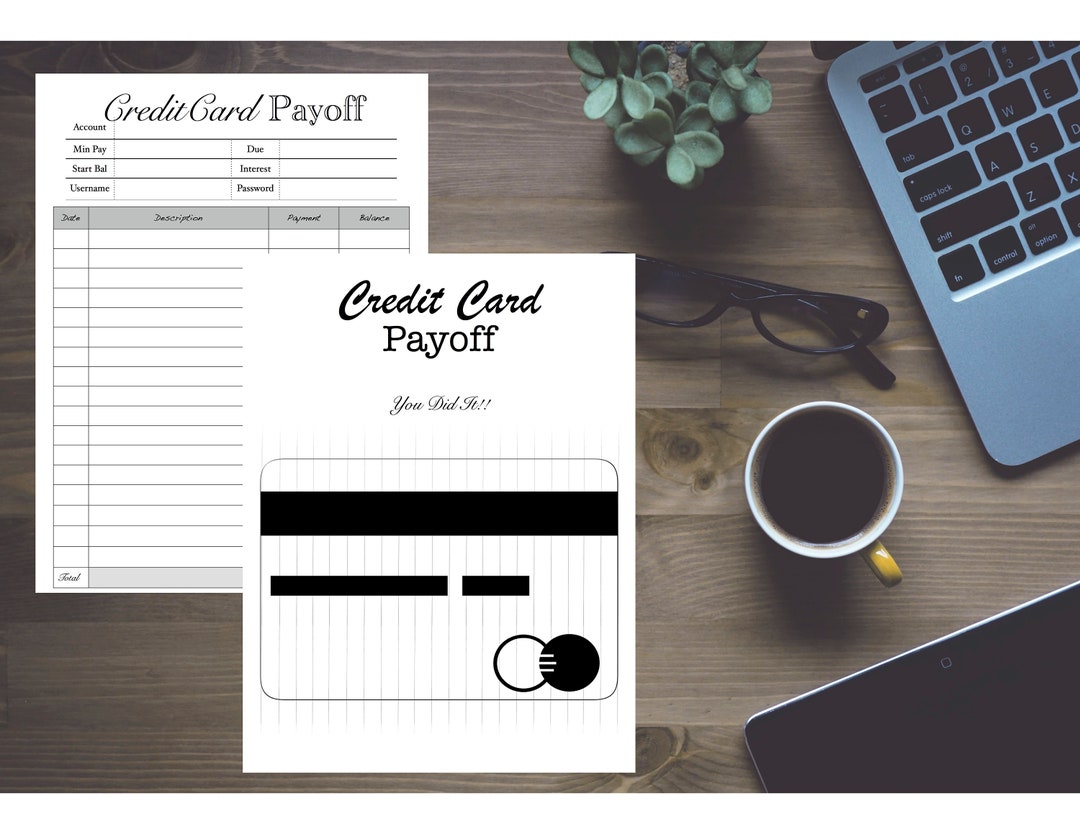 Credit Card Payoff Debt Chart / Tracker Refill / Insert With Account ...