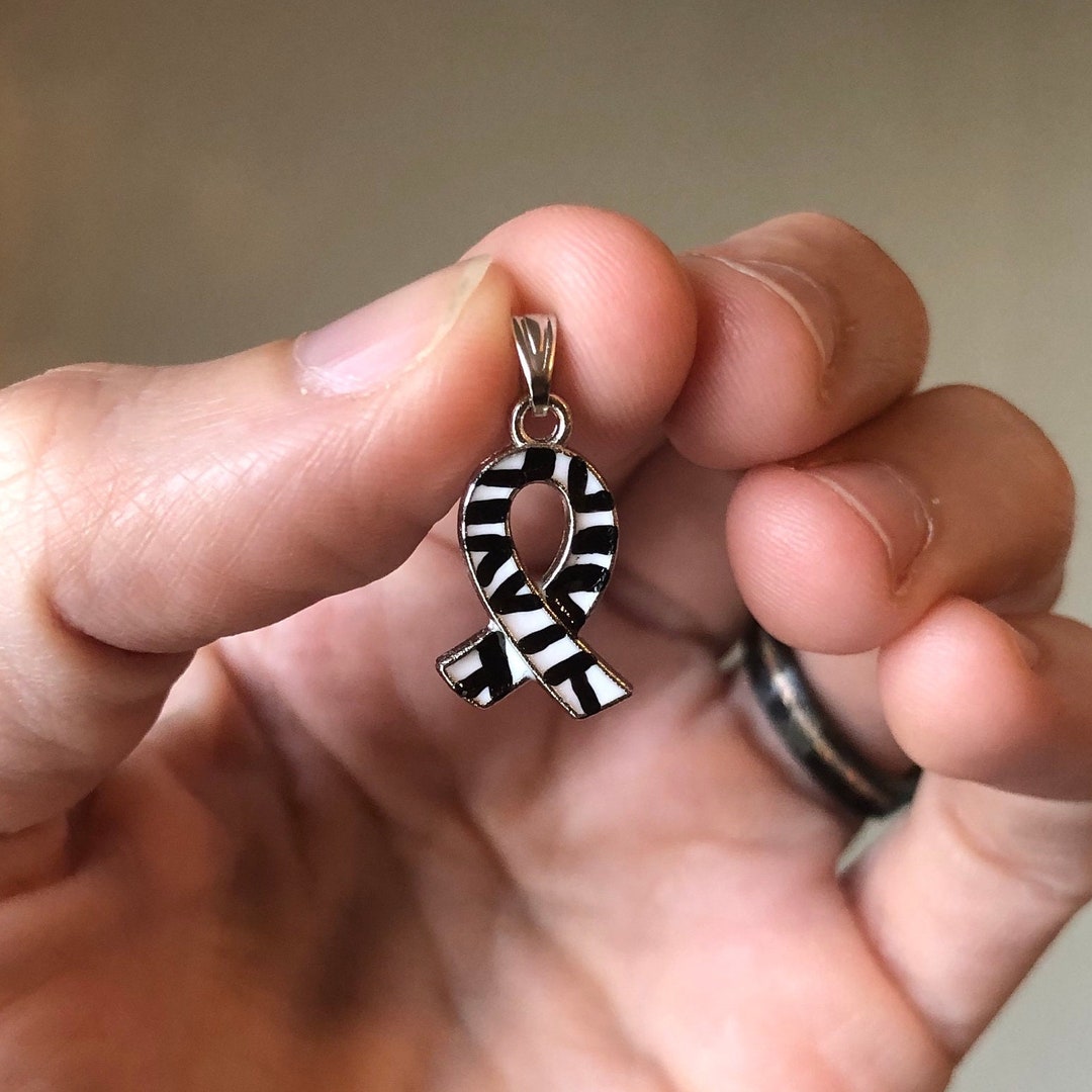 Rare Illness Zebra Awareness Ribbon Brachlet Necklace PENDANT CHARM - Etsy