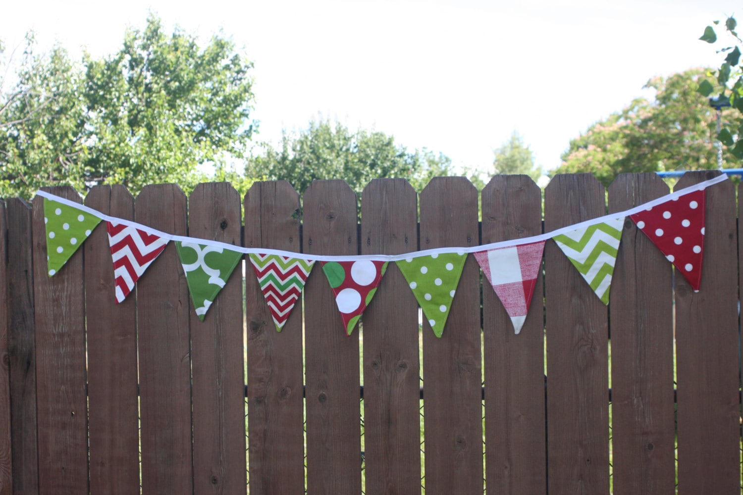 SALE Double Sided Christmas Fabric Bunting Banner | Etsy