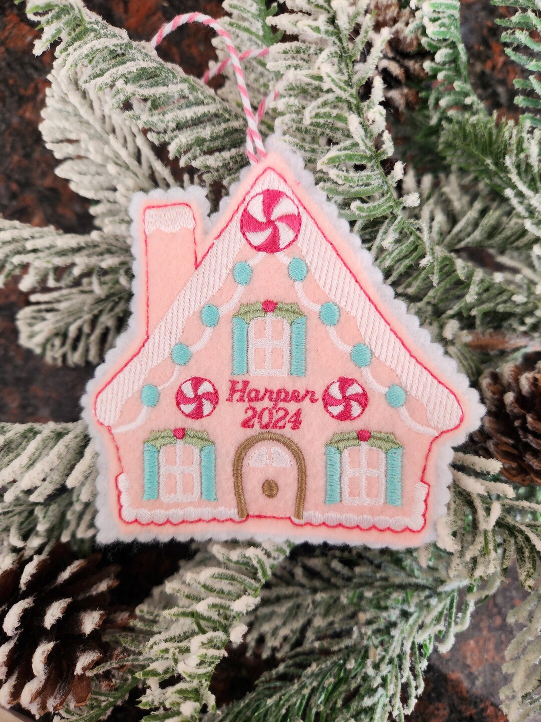 NEW for 2024 Pink Gingerbread House Ornament/personalized Gingerbread ...