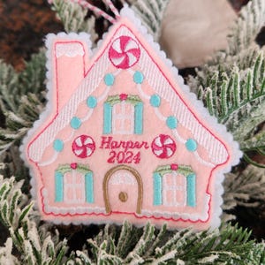 NEW for 2024 Pink Gingerbread House Ornament/personalized Gingerbread ...