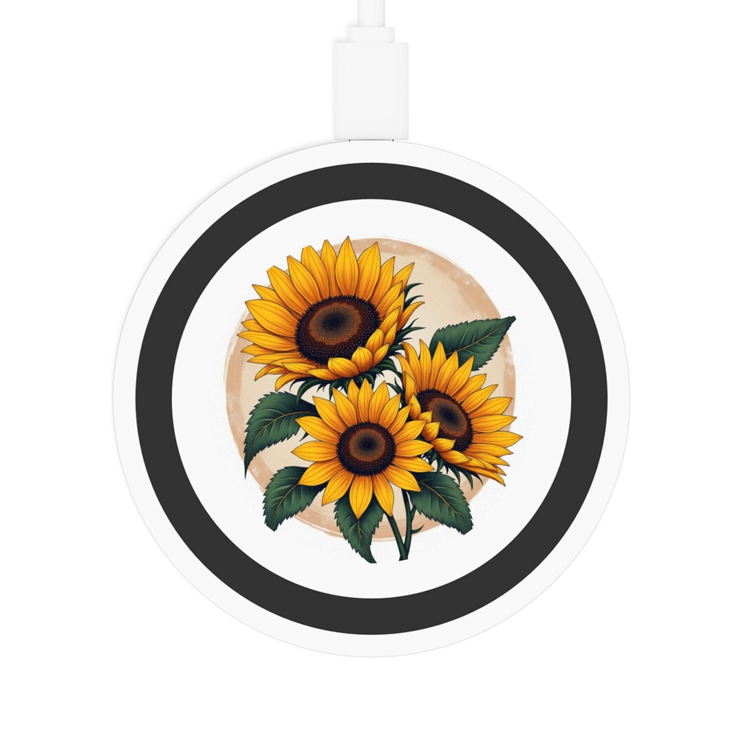 Wireless Charging Pad, Sunflower Design, Tech Accessories, Desk Decor ...